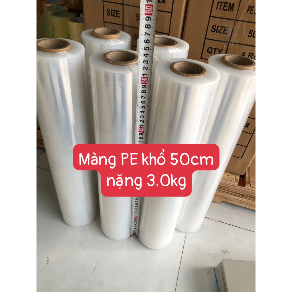 Màng PE khổ 50cm nặng 3kg lõi 300gram - Dẻo dai, bám dính | Shopee Việt Nam