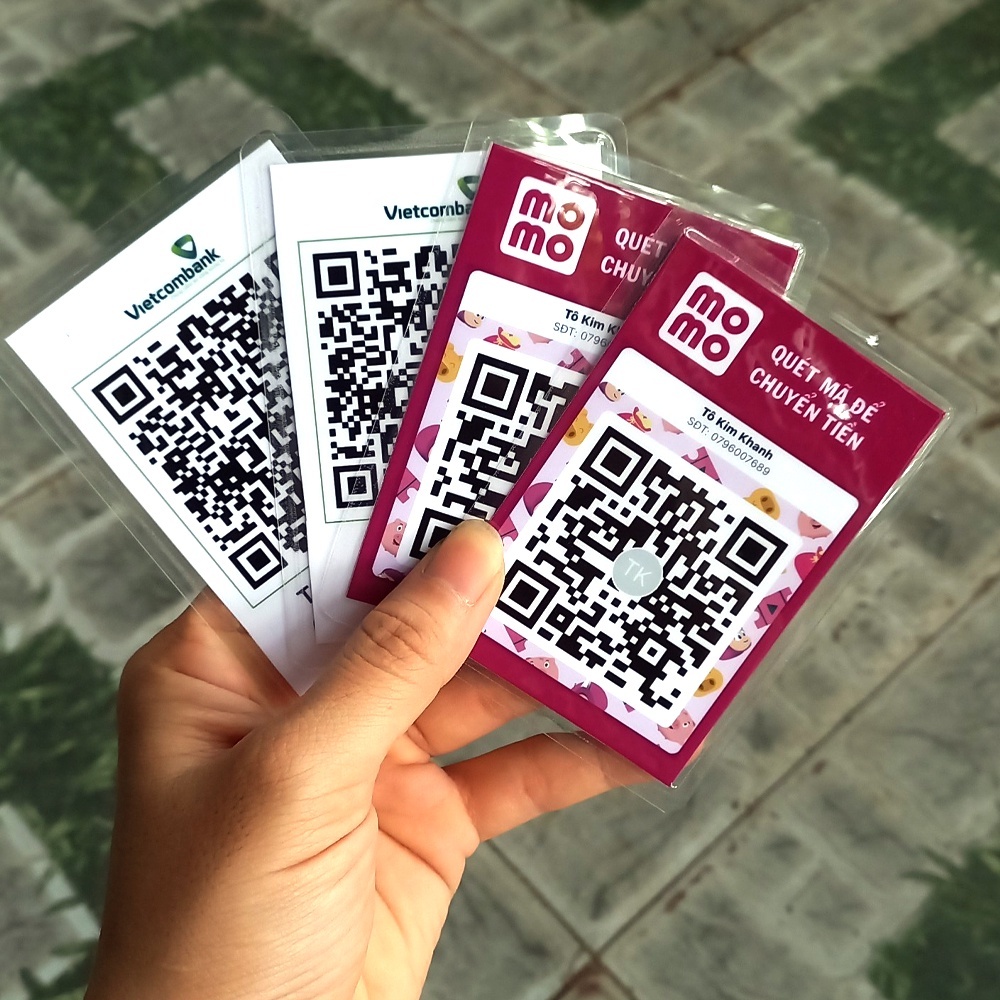 In thẻ mã QR code theo yêu cầu, 2 mặt, ép plastic chống nước | Shopee ...