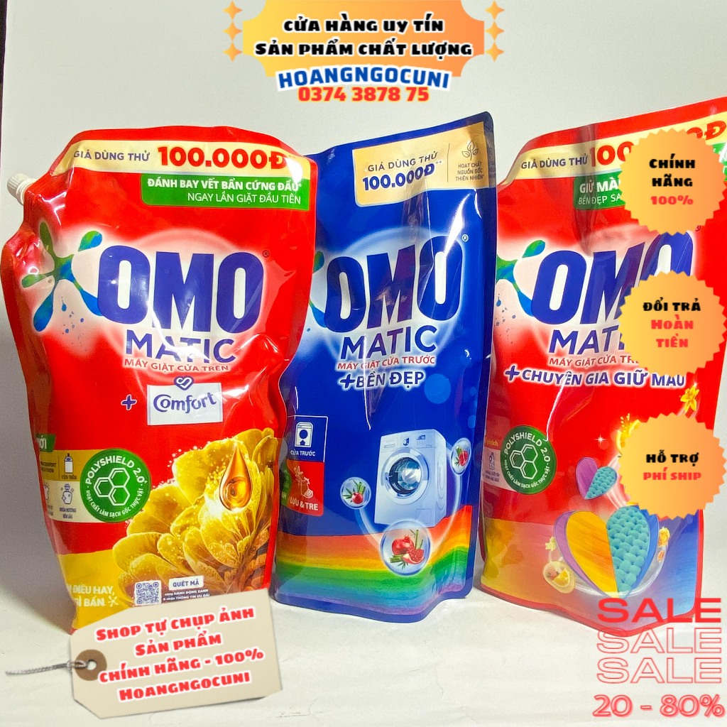 Nước giặt Omo 1.8L cho máy giặt cửa trên / cửa trước dạng túi có nắp giá rẻ và siêu tiết kiệm ...