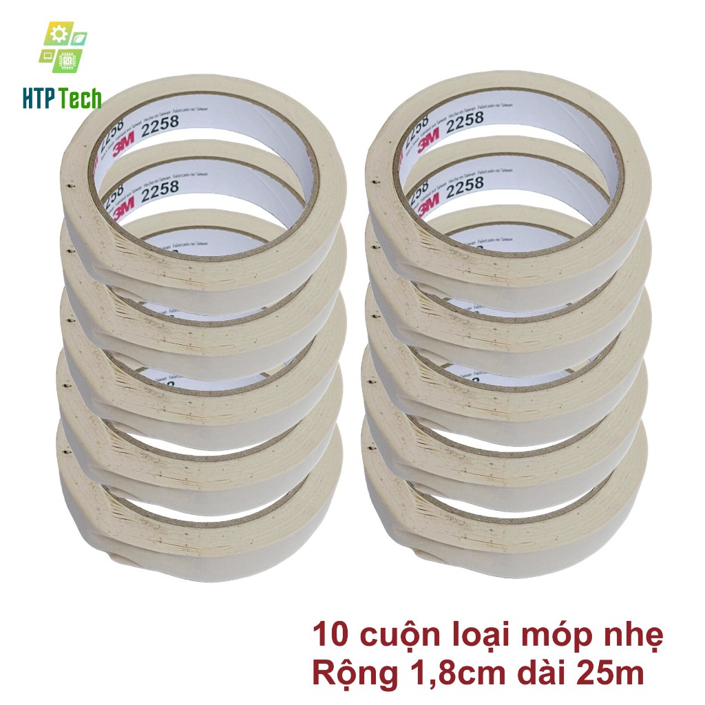 Băng keo giấy 3M dùng che sơn khổ 1,8cm dài 25m Masking Tape 3M 2258 ...