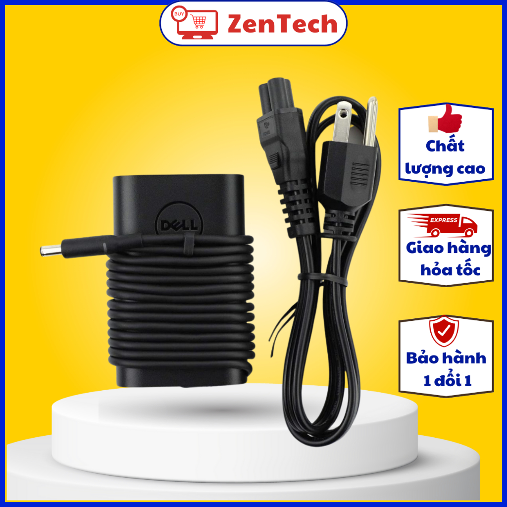 Sạc Máy Tính Laptop DELL Chân Kim Nhỏ 4.5*3.0MM Vostro Inspiron XPS ...