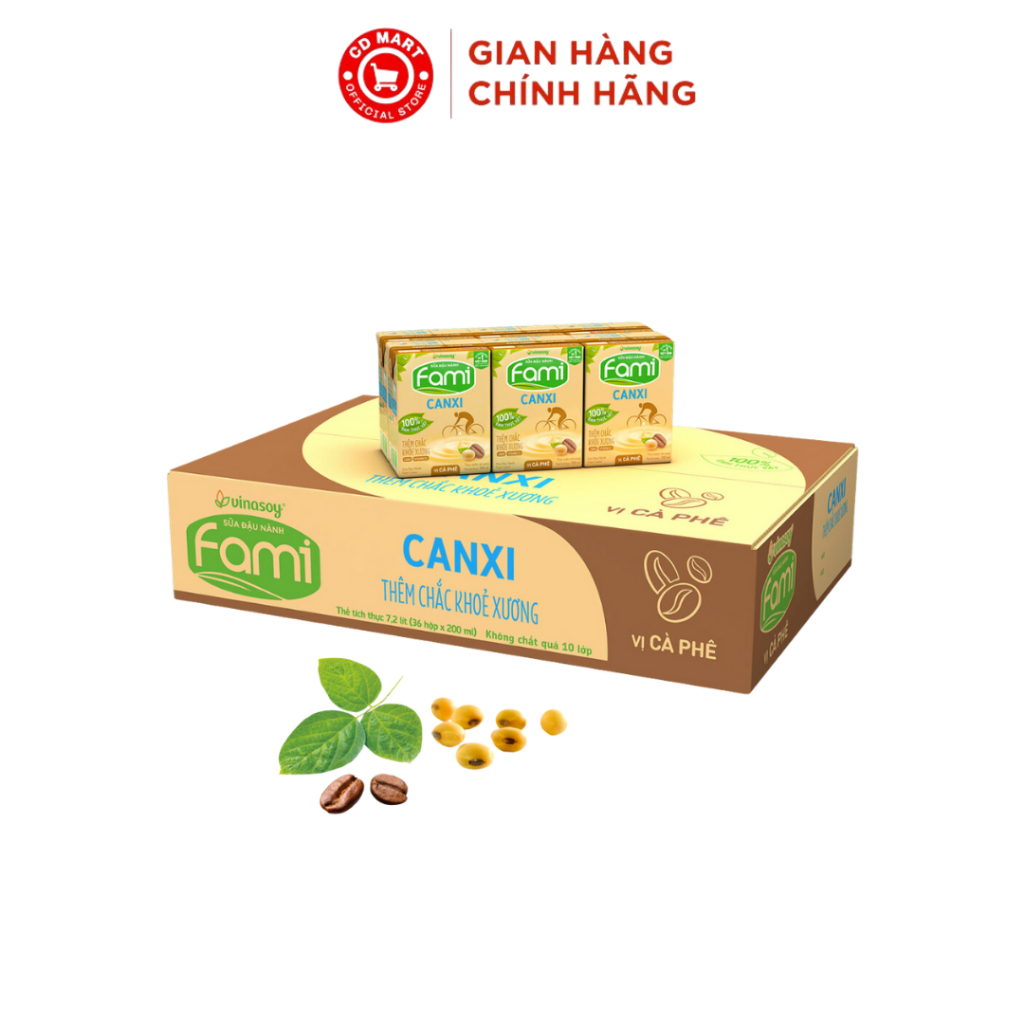 Thùng 36 hộp sữa đậu nành Fami Canxi (36 hộp x 200ml) | Shopee Việt Nam