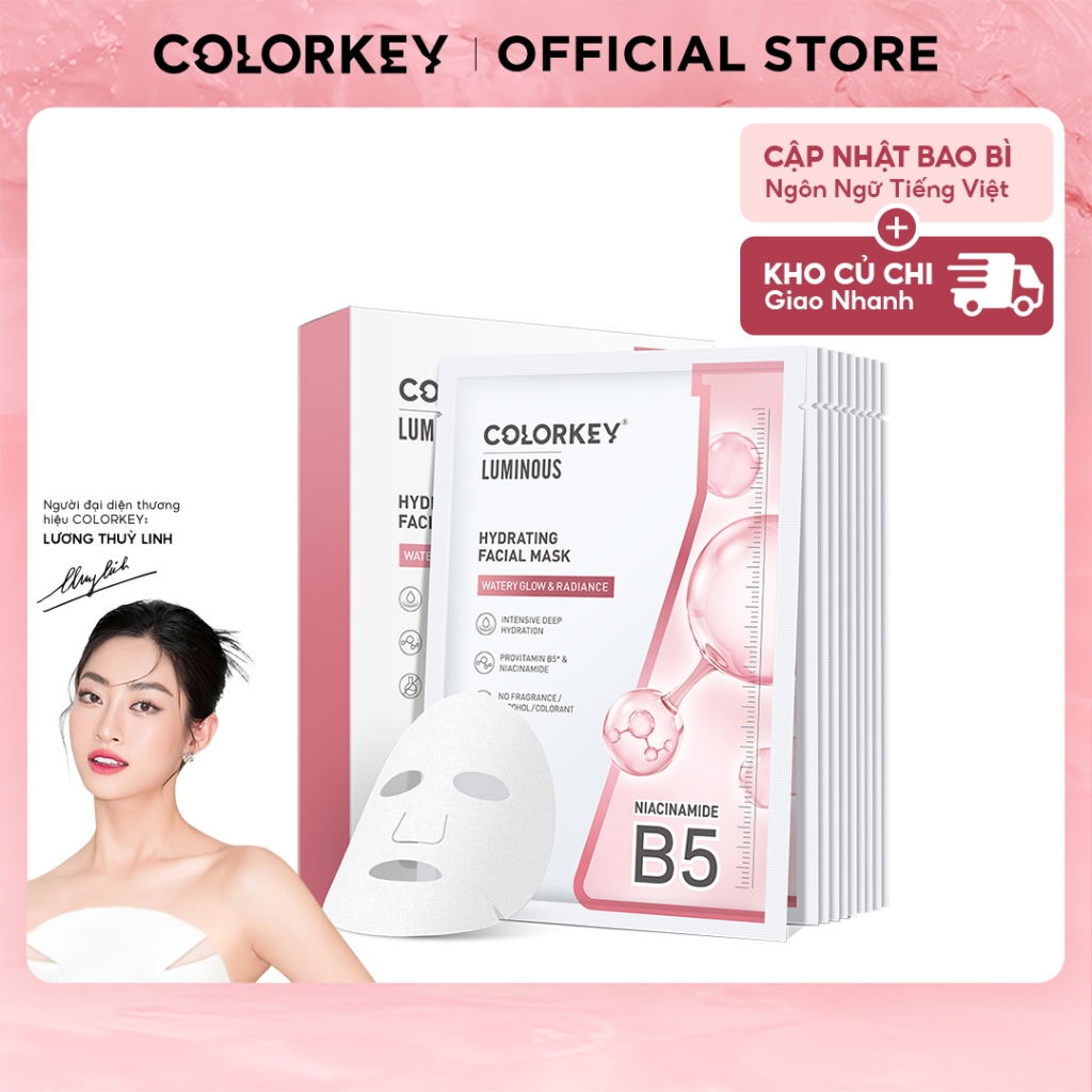 [MUA 1 HỘP TẶNG 1 MIẾNG] - Mặt Nạ Giấy COLORKEY LUMINOUS Vitamin B5 Cấp ...