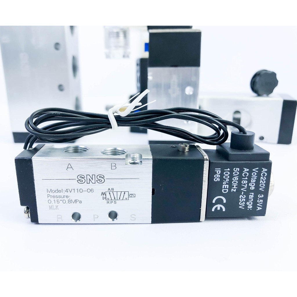Van điện từ 4V110-06/AC220V - 4V110-06/DC24V - Van điện từ khí nén ...
