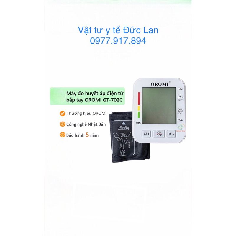 MÁY ĐO HUYẾT ÁP ĐIỆN TỬ BẮP TAY OROMI GT-702C | Shopee Việt Nam