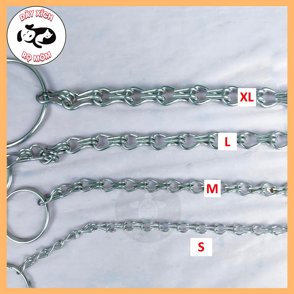 Dây xích chó inox kèm vòng cổ nhiều kích thước - Dây dắt chó đi dạo các ...