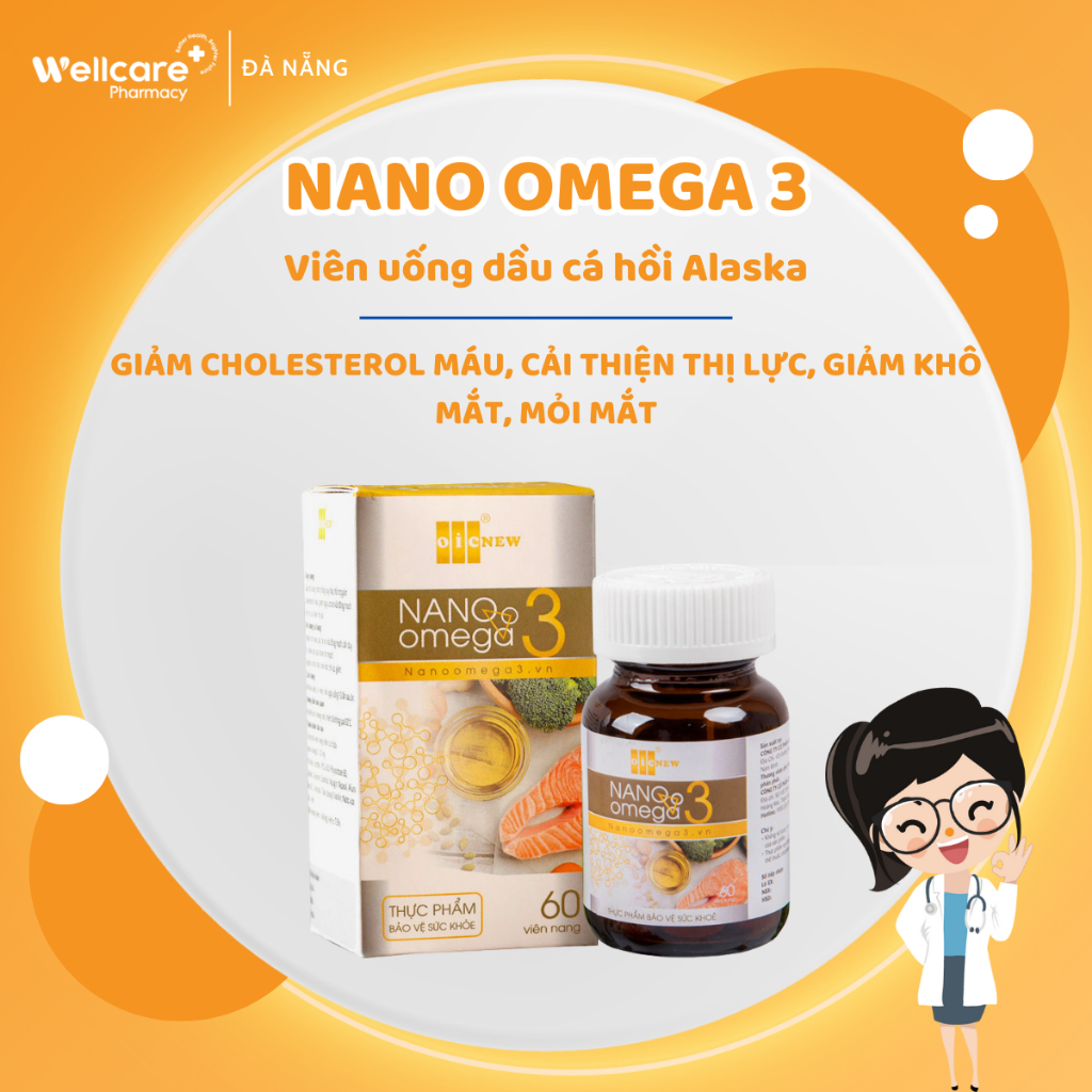 Viên uống dầu cá hồi ALASKA NANO OMEGA 3 [Chính hãng] - Hộp 30 viên ...