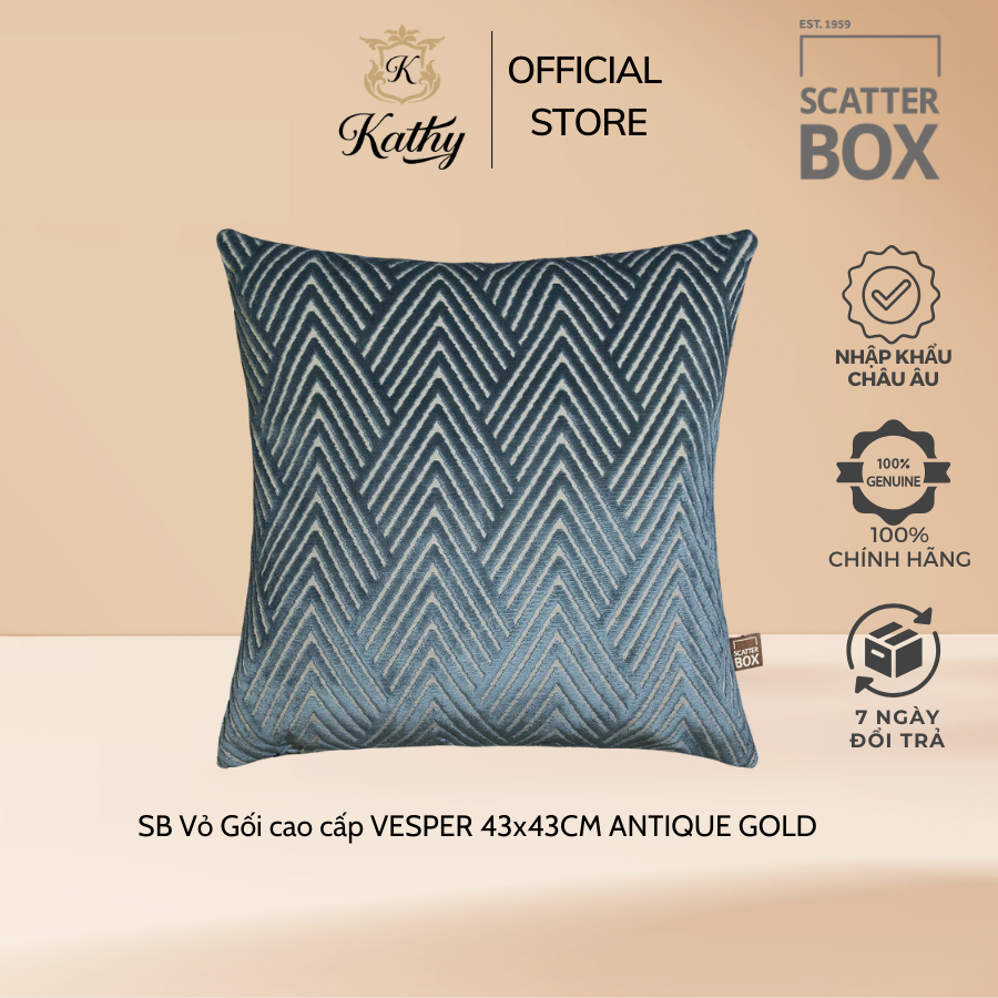 [Scatter Box] Vỏ gối cao cấp nhập khẩu Ireland Anh Quốc VESPER màu xanh ...