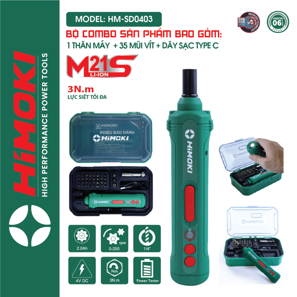 Máy Tô Vít Pin HImoki 4V Sạc Type - C Tặng Kèm Bộ Ốc Vít 25 Chi Tiết ...