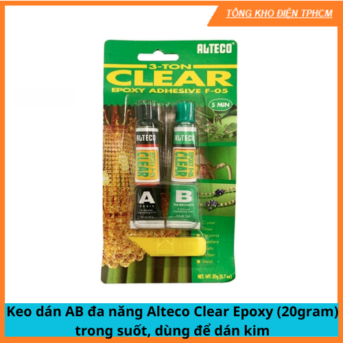 Keo dán AB đa năng Alteco Clear Epoxy (20gram) trong suốt, dùng để dán kim | Shopee Việt Nam