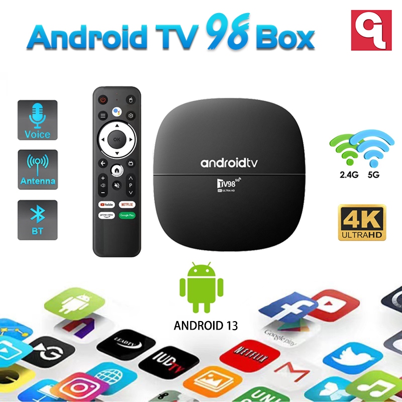 Android TV Box TV98 8k wifi TV Box Bluetooth điều khiển từ xa bằng ...