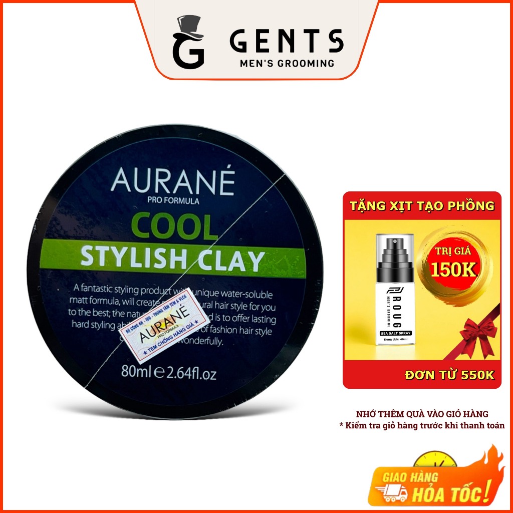Sáp vuốt tóc nam Aurane Cool Stylish Clay 80g chính hãng - Giữ nếp lên ...