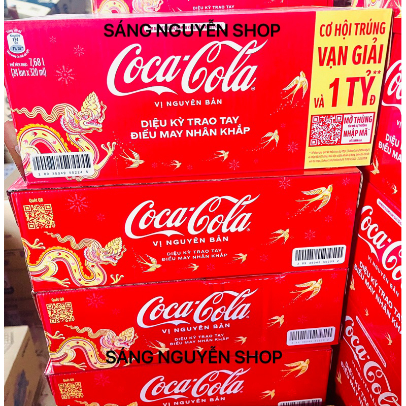 Thùng Coca-Cola Vị Nguyên Bản 24 Lon x 235ml - 320ml | Shopee Việt Nam
