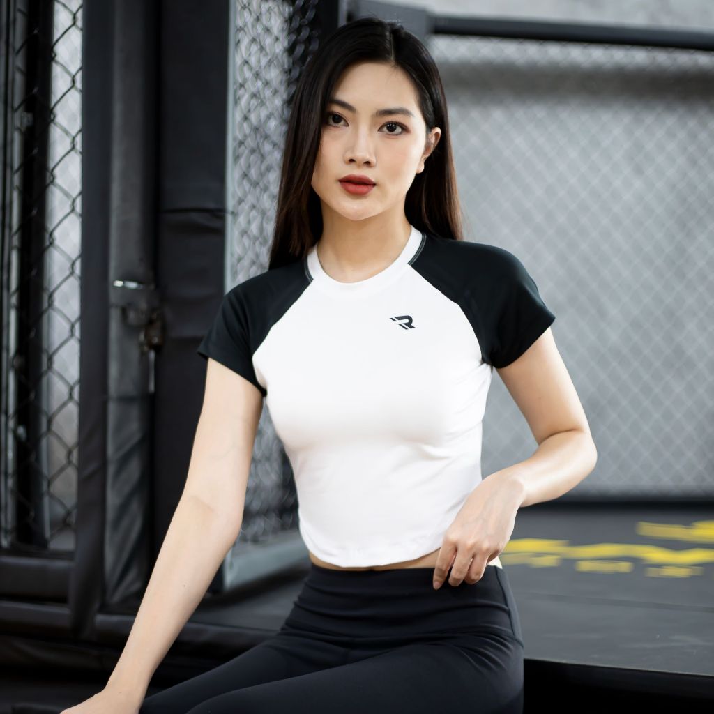 Áo CropTop Thể Thao Tay Phối Cổ Tròn Baby Tee Reeta Ôm Dáng Co Giãn Thoáng Khí Nhiều Màu Trẻ ...