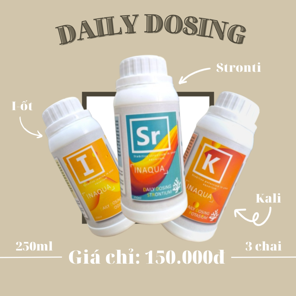 inAqua Daily Dosing - bổ sung Kali, Stronti, I-ốt cho hồ cá biển ...