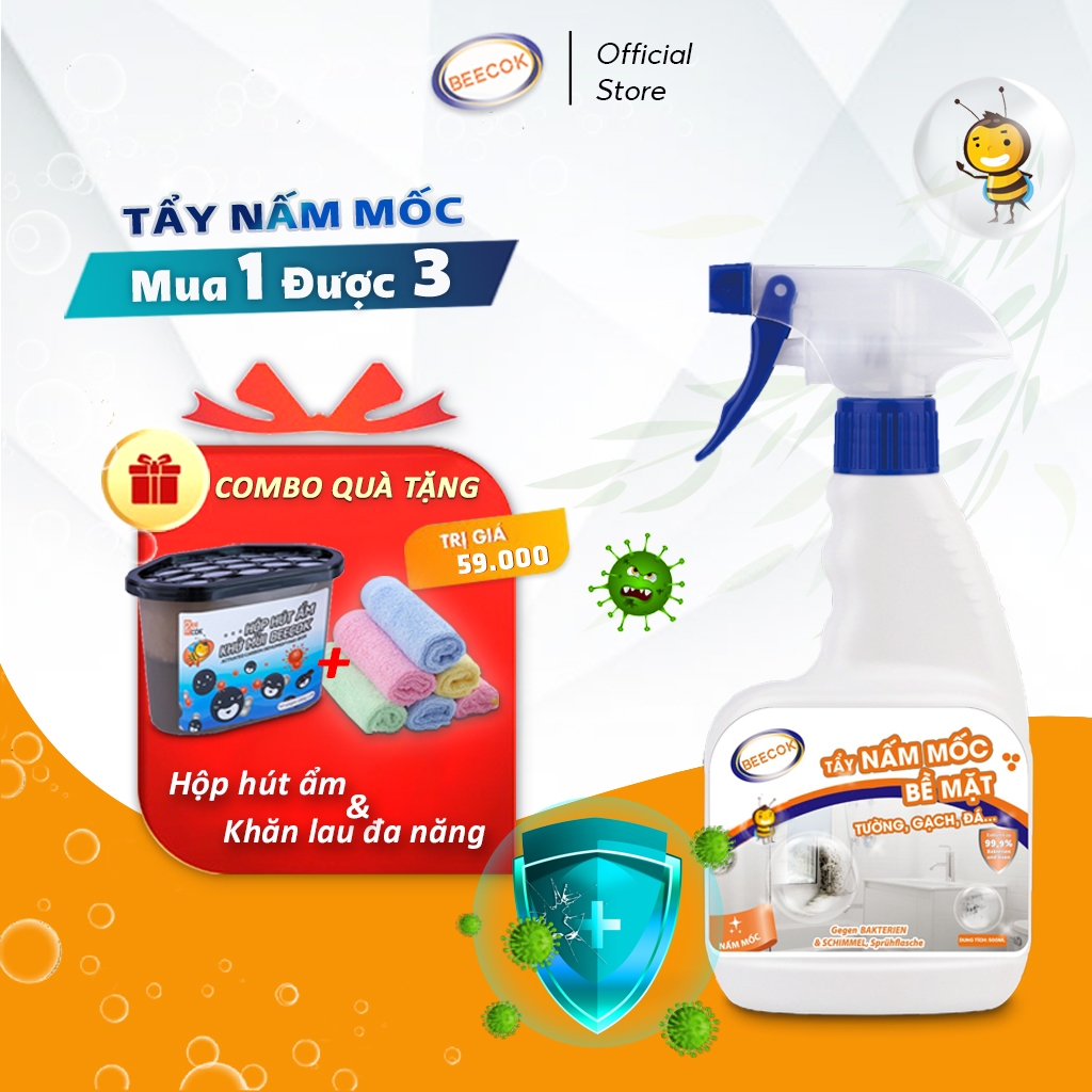 Chai xịt tẩy nấm mốc Beecok Diệt 99,9% vi khuẩn | Shopee Việt Nam