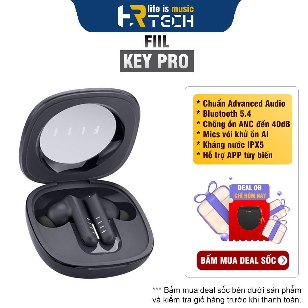 Tai Nghe Không Dây True Wireless FIIL Key Pro Bluetooth Mới Nhất 5.4 Chống Ồn Chủ Động ANC ...