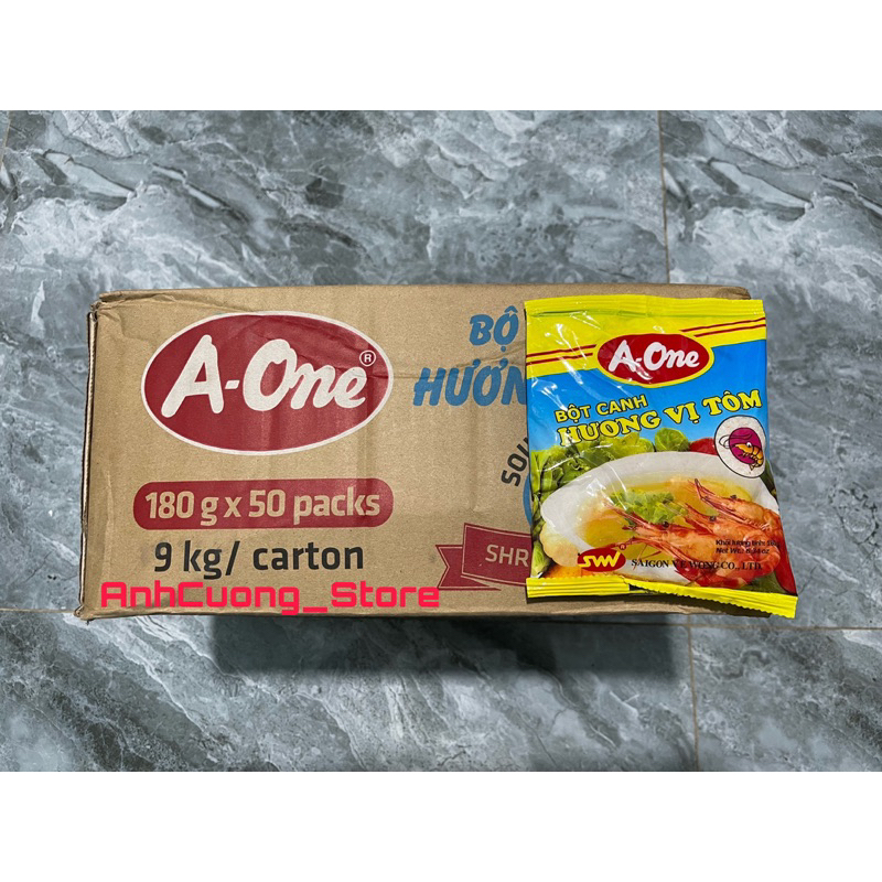 Thùng bột canh hương vị tôm A-One 50 gói x 180g | Shopee Việt Nam