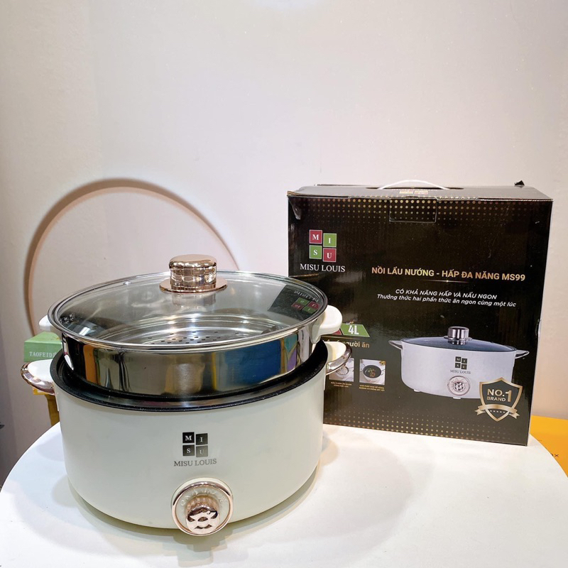 NỒI LẨU NƯỚNG 2 TẦNG KÈM LỒNG HẤP BRAND “MISU LOUIS” fullbox cực xịn sò ...