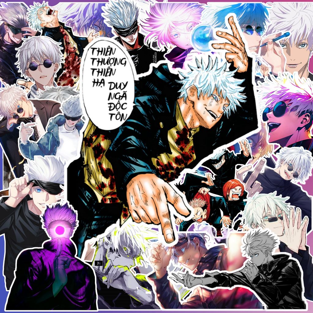 [Set 50 Cái] Sticker anime Gojo Satoru, sticker gojo, sticker jujutsu ...