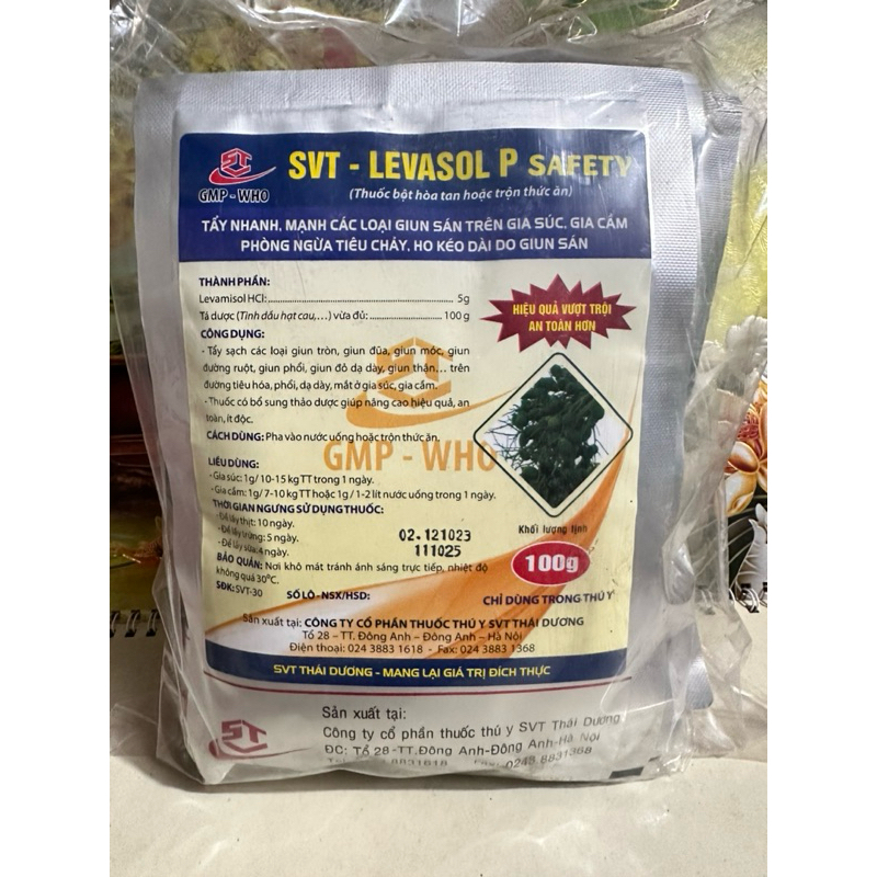 Levasol 100g (TẨY NHANH, MẠNH CÁC LOẠI GIUN SÁN TRÊN GIA SÚC, GIA CẨM PHÒNG NGỪA TIÊU CHẢY, HO ...