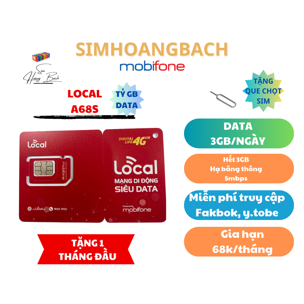 SIM 4G MOBI A68S/A89E/LOCAL AKA45 CHUYÊN MẠNG - Tỷ Gb data không giới ...