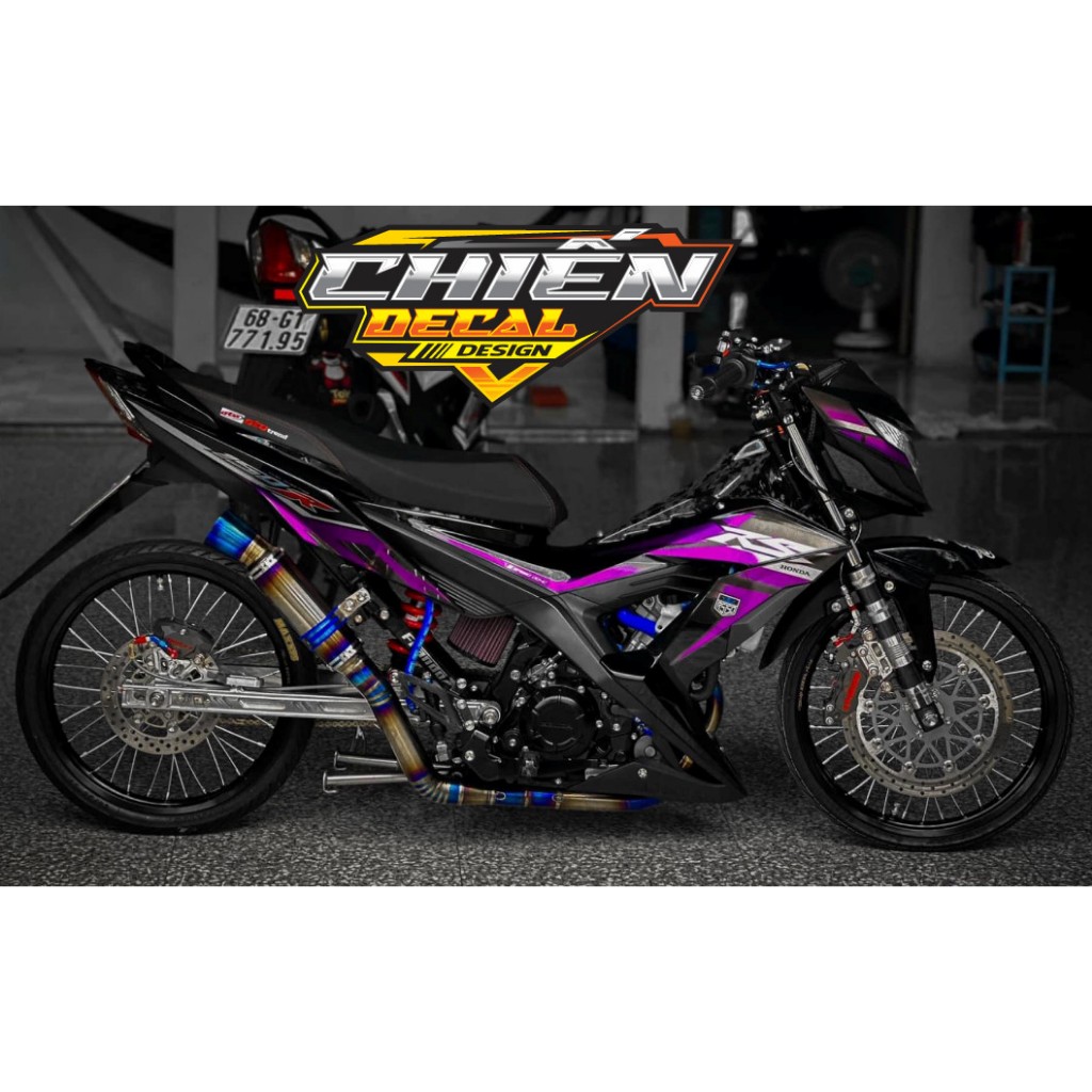 Tem rời xe sonic 150 mẫu tem RS 2024 đen tím | Shopee Việt Nam