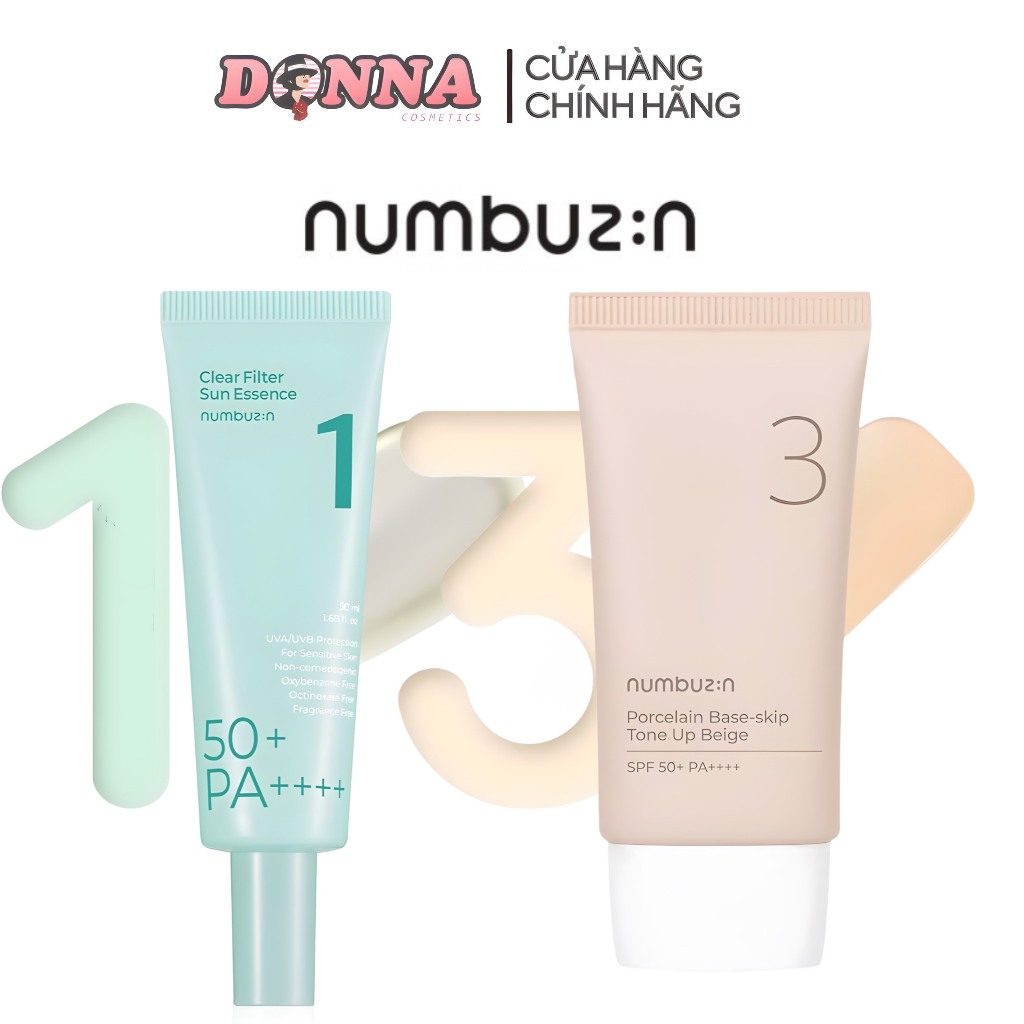 Kem chống nắng Numbuzin, Kem chống nắng nâng tone cho da nhạy cảm Numbuzin No.3 Porcelain Base ...
