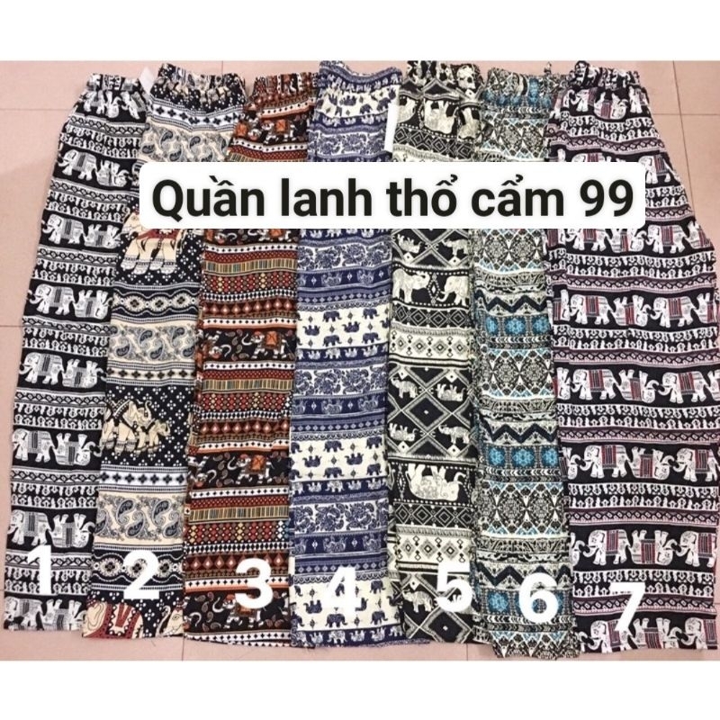 Quần lanh thổ Cẩm dài suông Không bo size 3XL 43-57KG ( lanh lụa ...