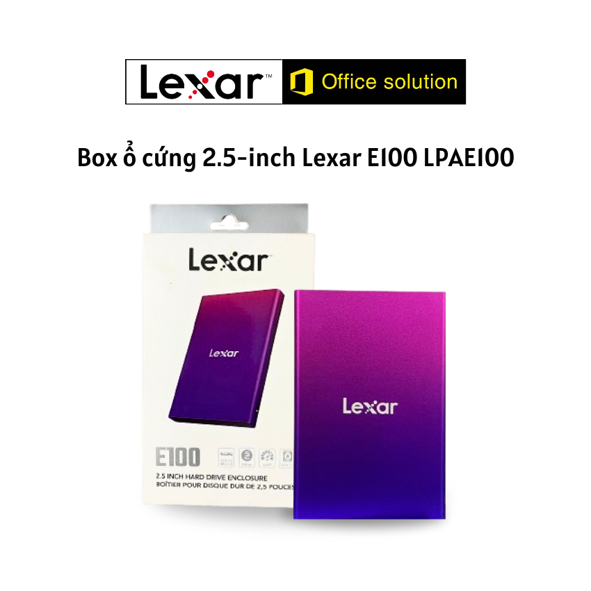 Box ổ cứng 2.5-inch USB 3.2 Lexar E100 LPAE100-RNBNG (Hỗ trợ ổ cứng lên ...