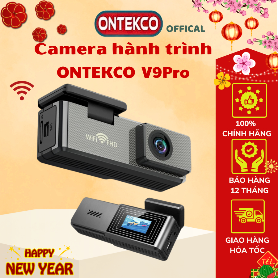 Camera hành trình Wifi ONTEKCO V9Pro/V9 Góc rộng 2.0MPX / Camera kết nối màn android chính hãng ...