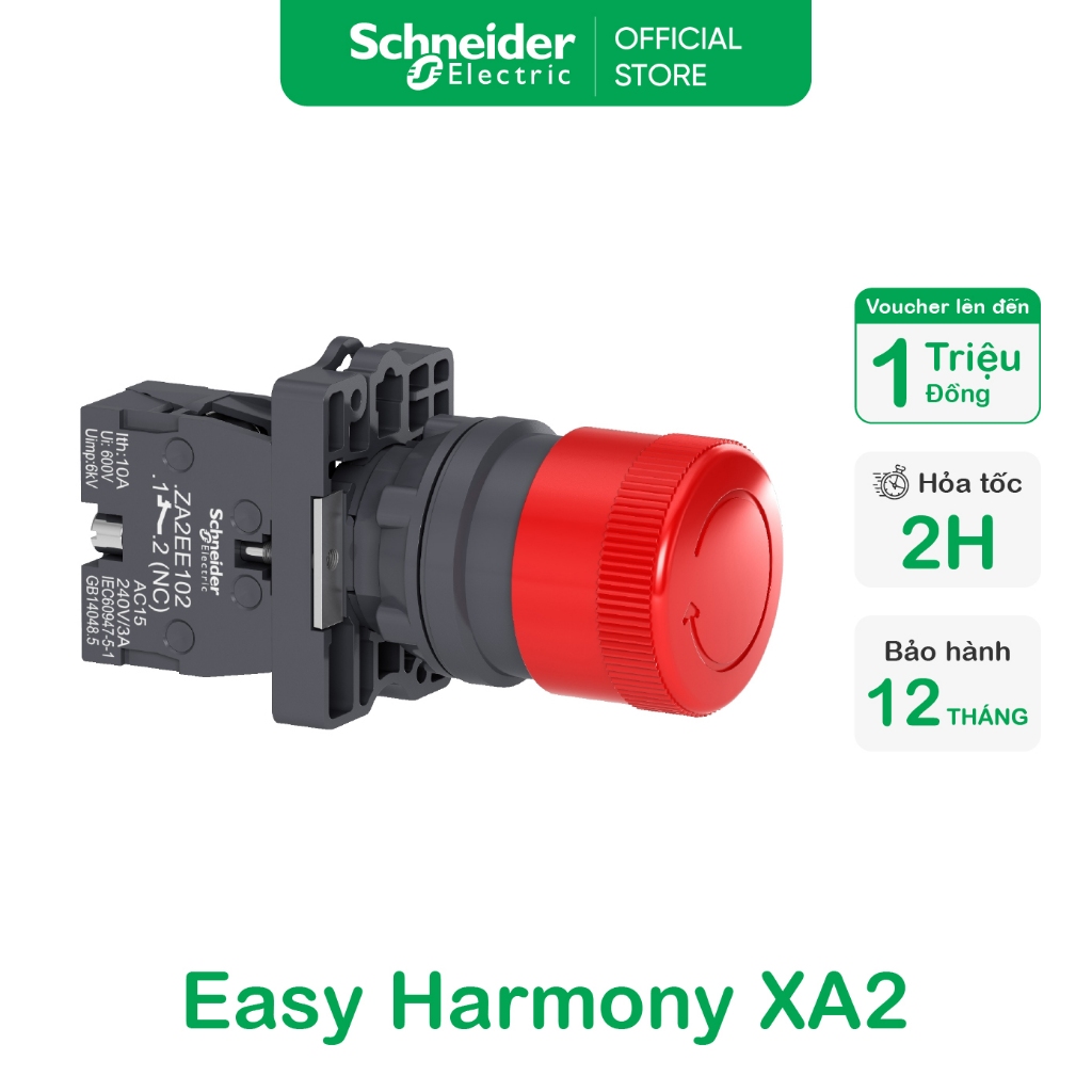 Nút dừng khẩn cấp đường kính 22mm màu đỏ - Schneider Electric ...