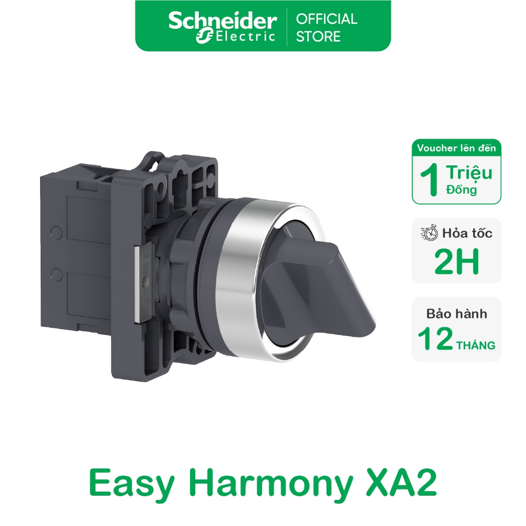 Công tắc xoay 2 vị trí đường kính 22mm 10A 1NO/ 1NO + 1NC - Schneider Electric - XA2ED21 XA2ED25 ...