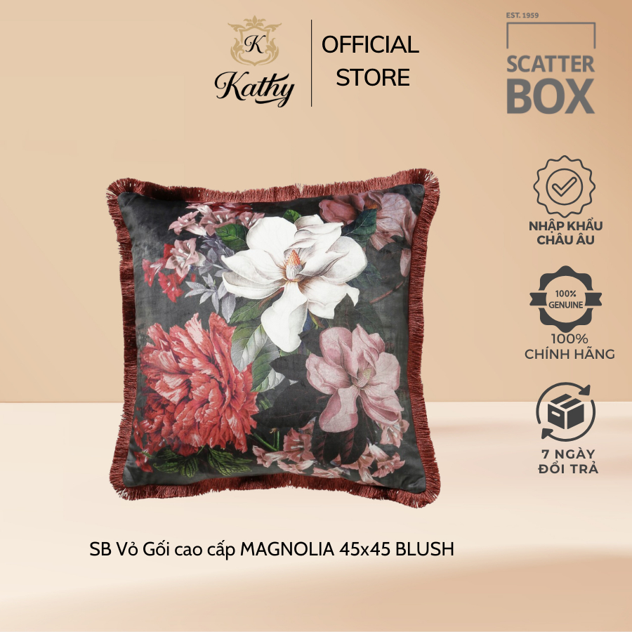 [Scatter Box] Vỏ gối cao cấp nhập khẩu Ireland Anh Quốc MAGNOLIA màu đỏ ...