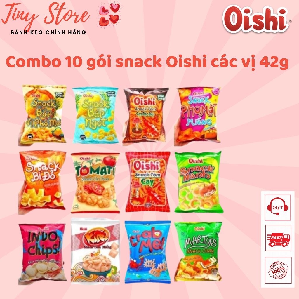 Combo 10 gói snack Bim bim oishi các vị 32g (10 gói 1 vị - THÍCH VỊ NÀO ...