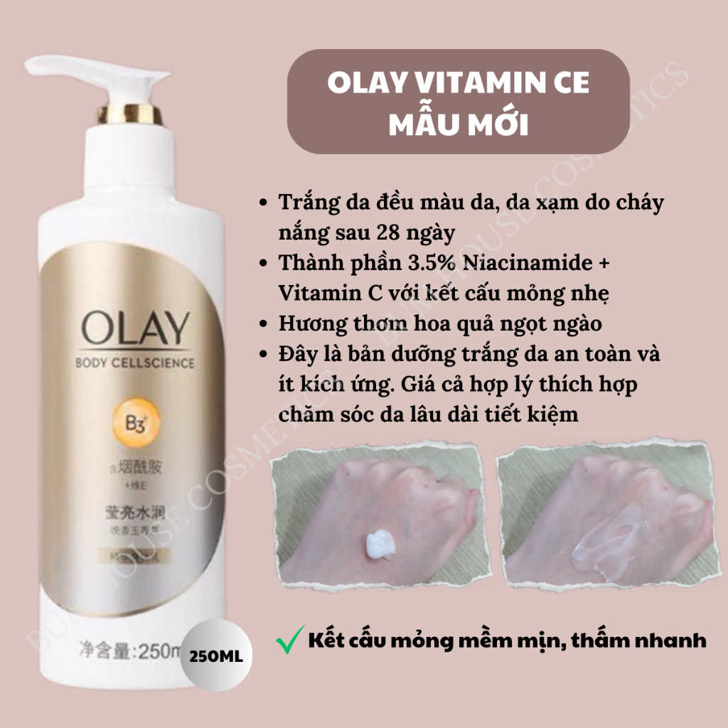 Sữa Dưỡng Thể Trắng Da OLAY Vitamin B3+ Retinol/Vitamin C Olay Bright ...