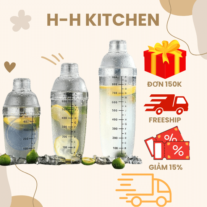 Bình lắc Shaker pha chế nhựa chia vạch đen hàng cao cấp (350ml, 530ml, 700ml,1000ml) | Shopee ...