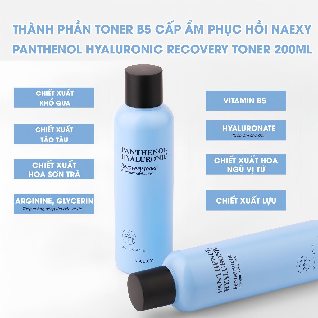 Toner B5 cấp ẩm phục hồi Naexy Panthenol Hyaluronic Recovery | Shopee ...