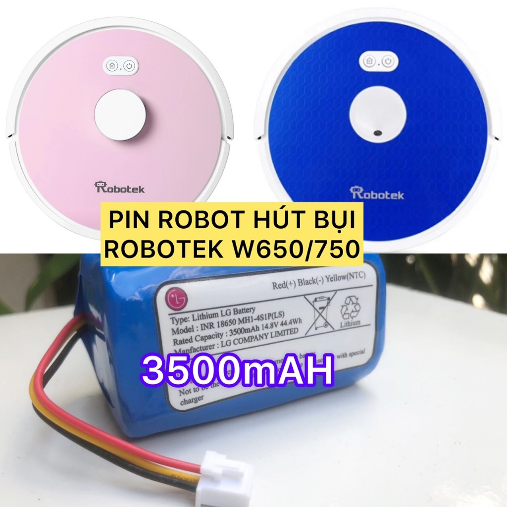 PIN CHÍNH HÃNG LG 3500MAH NÂNG CẤP CHO PIN ROBOT HÚT BỤI ROBOTEK W650/W750 | Shopee Việt Nam