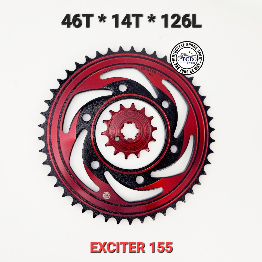 Nhông sên dĩa Exciter 155 kiểu xoáy hiệu GH 46T*14T*126L | Shopee Việt Nam