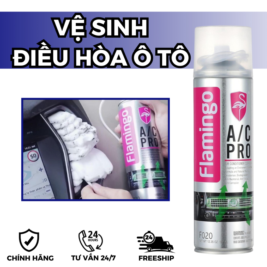 [F020 Flamingo HCM] Xịt vệ sinh điều hòa máy lạnh ô tô, gia đình dạng ...