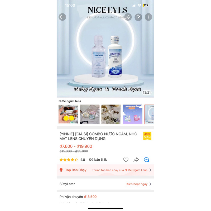 YINNIE [GIÁ SỈ] NƯỚC NGÂM, NHỎ MẮT RUBY EYES CẤP ẨM TỐI ƯU CHO LENS ...