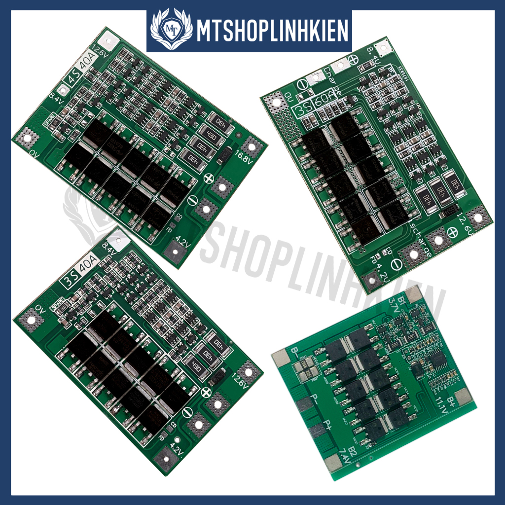 Bảng mạch 3S/4S 30A 40A 60A - mạch cân bằng bảo vệ pin lithium 18650 ...