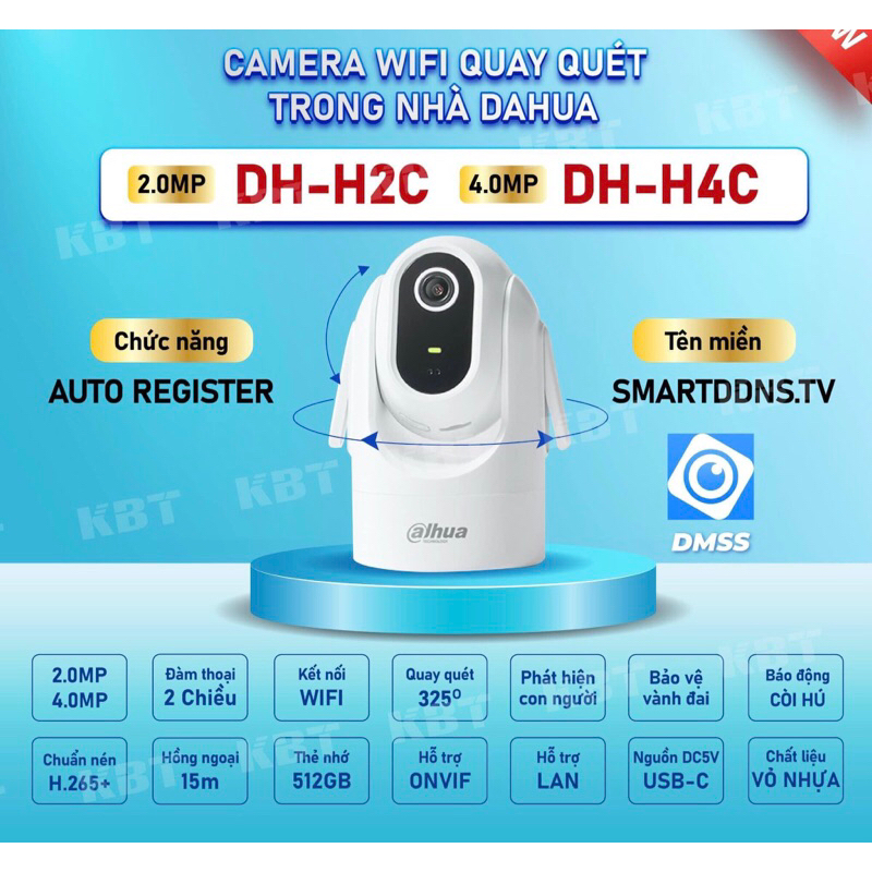 Camera wifi Dahua H2C 2mp và H4C 4mp | Shopee Việt Nam