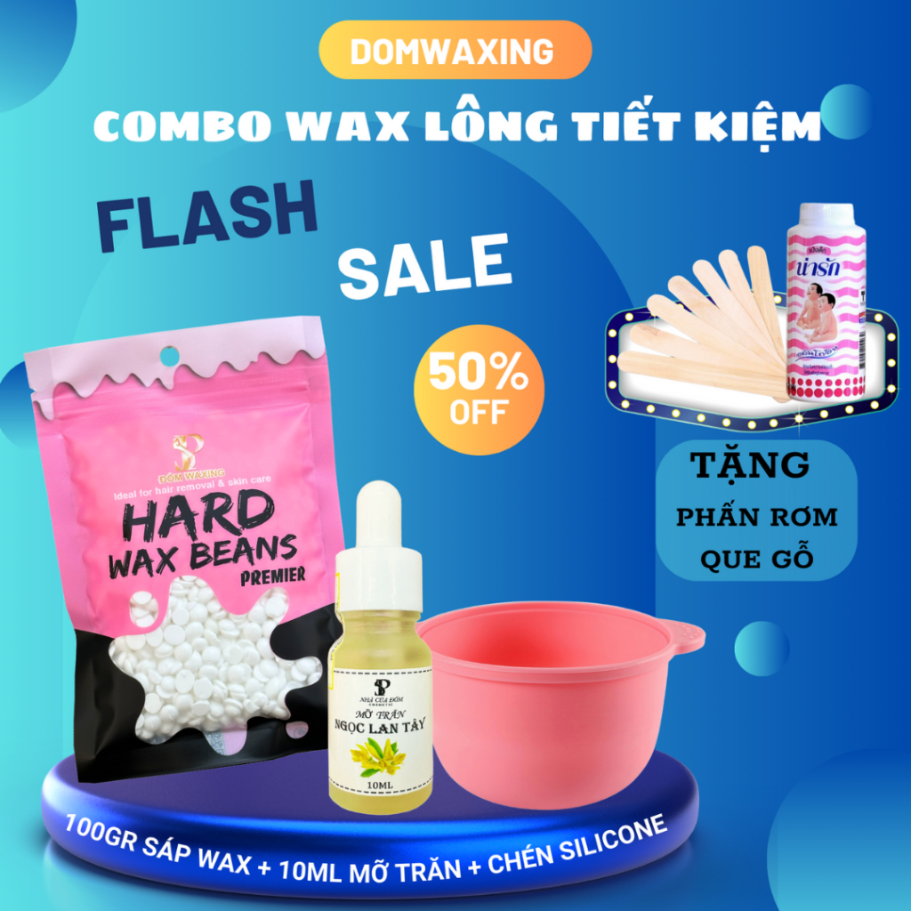 Combo Wax Nách, Wax Râu Tiết Kiệm [100gr Sáp, 10ml Mỡ Ngọc Lan Tây, 1 ...