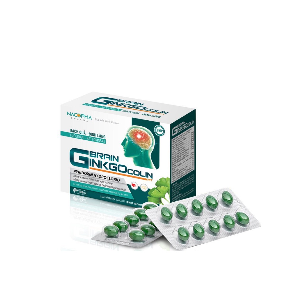 Viên uống bổ não Brain Ginkgo Colin - Giúp bổ sung dưỡng chất cho não ...