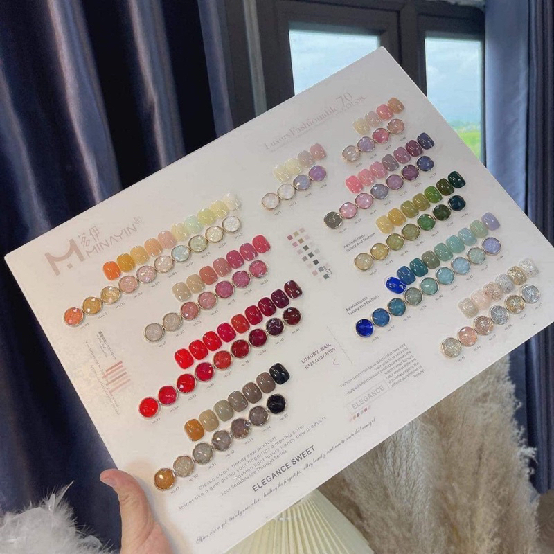 Set sơn gel MINAYIN 70 màu chính hãng tặng bảng màu base top | Shopee ...