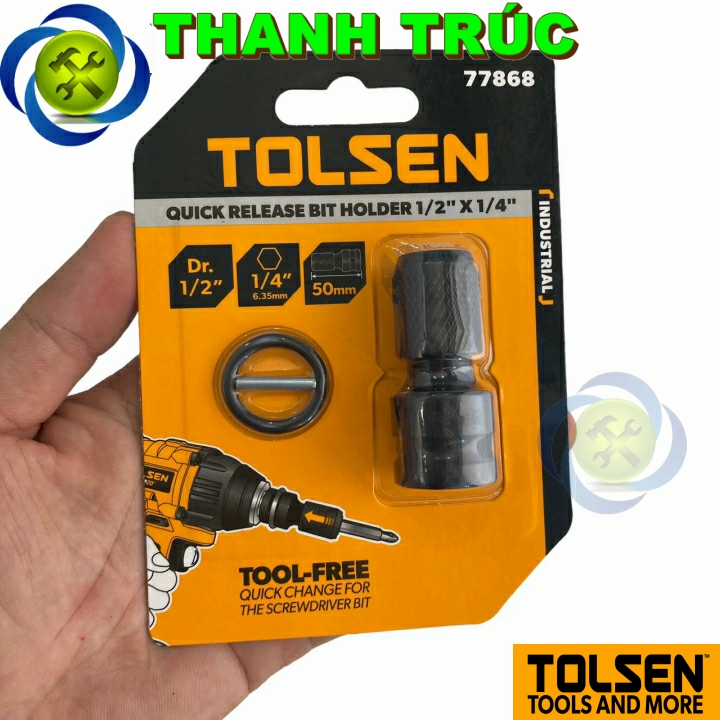 Đầu chuyển Tolsen 77868 từ bu lông 1/2 sang vít 6.35mm | Shopee Việt Nam