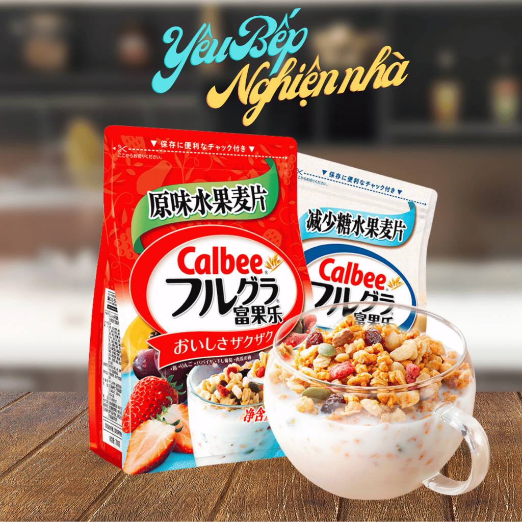 [HSD 04/2025] Ngũ Cốc Calbee Ăn Kiêng Giảm Cân Nhật Bản Mix Sữa Chua Sữa Tươi dùng ăn sáng, ăn ...