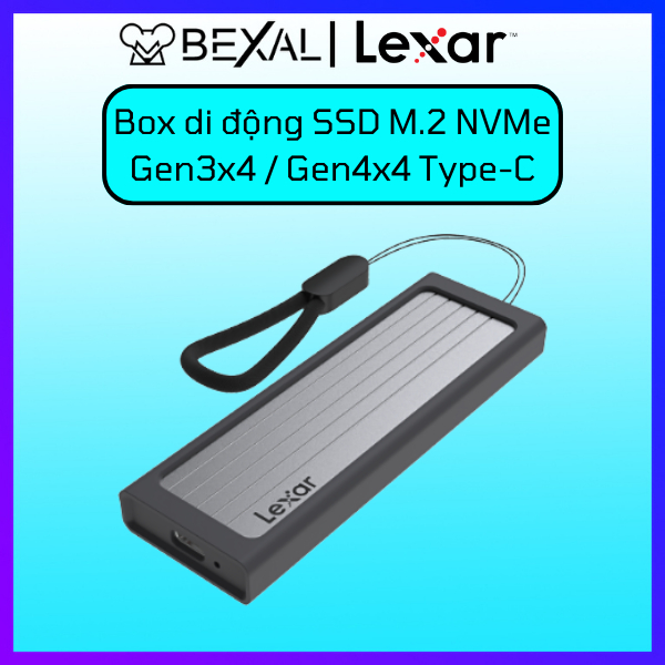Box di động SSD M.2 PCIe NVMe Gen3x4 / Gen4x4 Type-C Lexar E6 LPAE06N ...